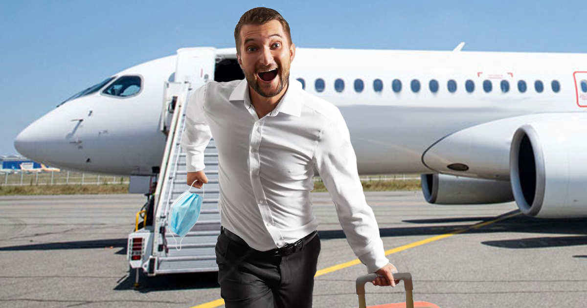 Travel Hack: Man Takes Off Mask The Second Plane Touches Ground So He’s ...